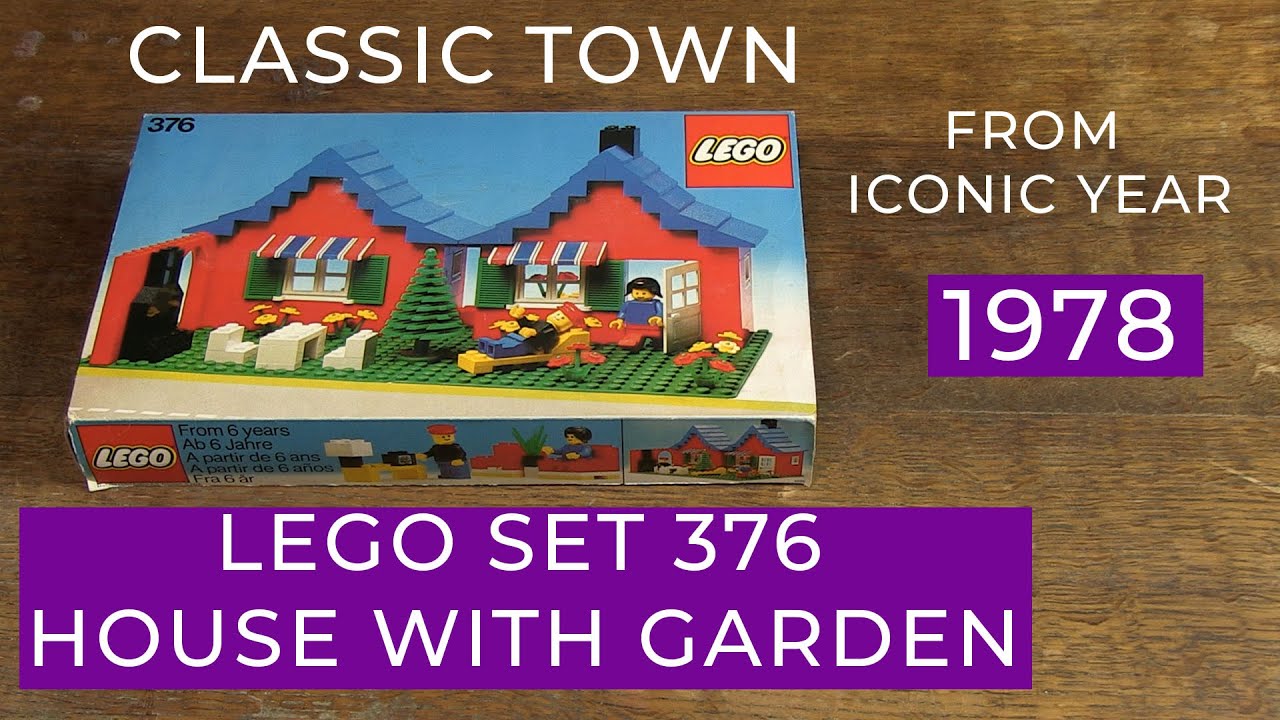 Review, build and unbox lego LEGO Set 376 House with Garden from 1978 ...