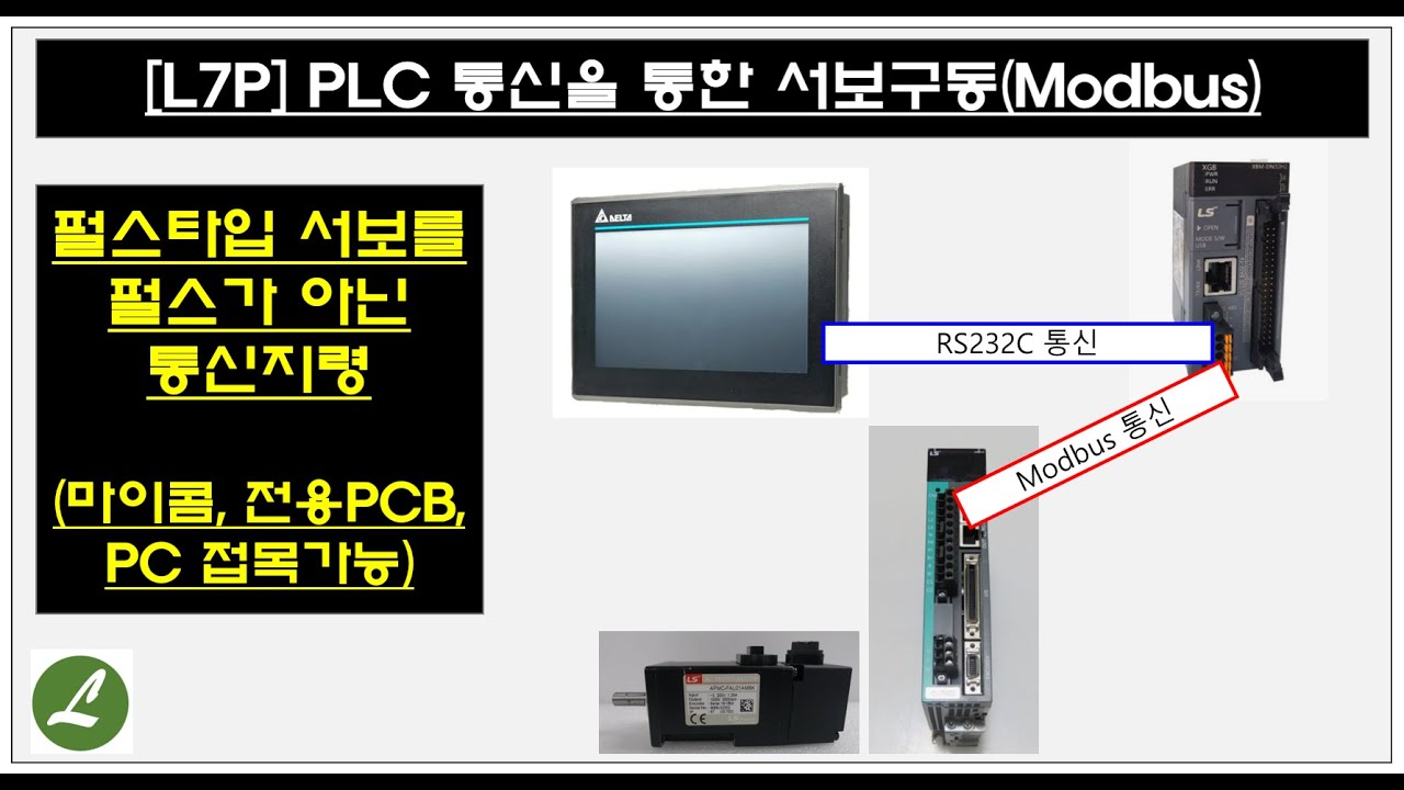 [L7P] PLC 통신을 통한 서보구동(Modbus)(8) DN32H2 + L7PA002U + 터치7인치ㅣ부산 자동화제 판매 및 ...