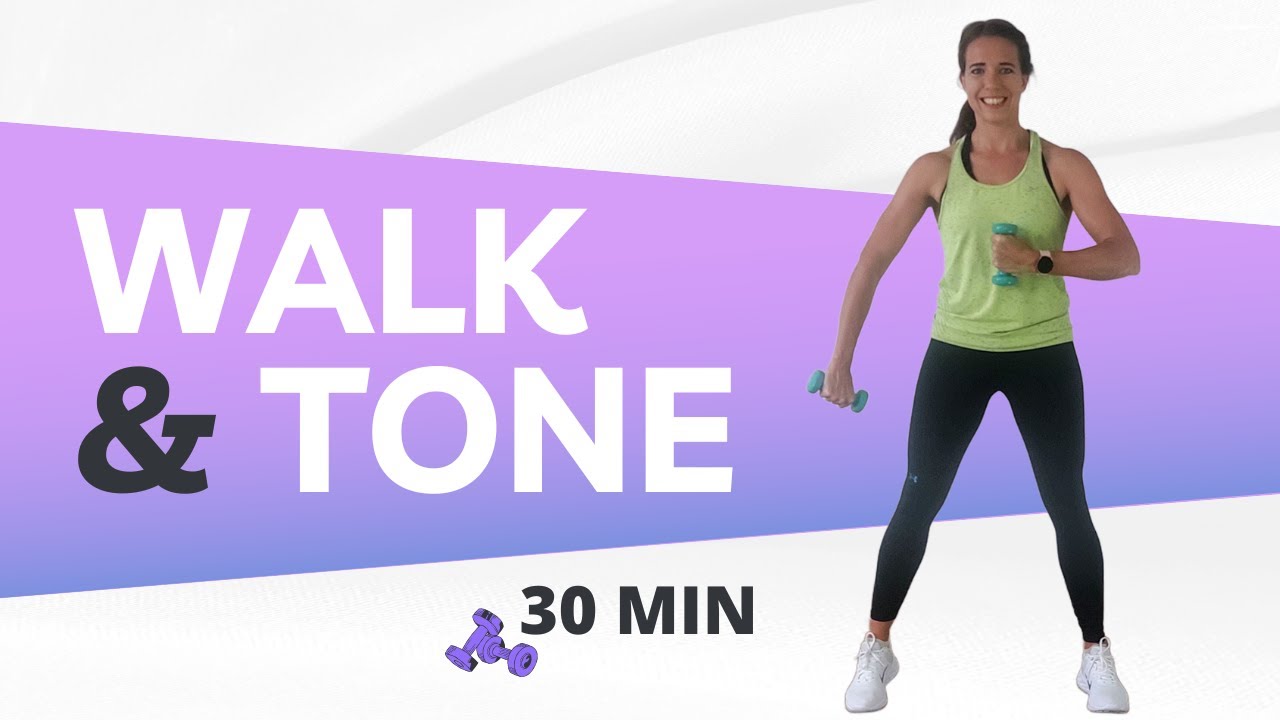 30 Minute KNEE FRIENDLY Walking Workout – With Weights - YouTube