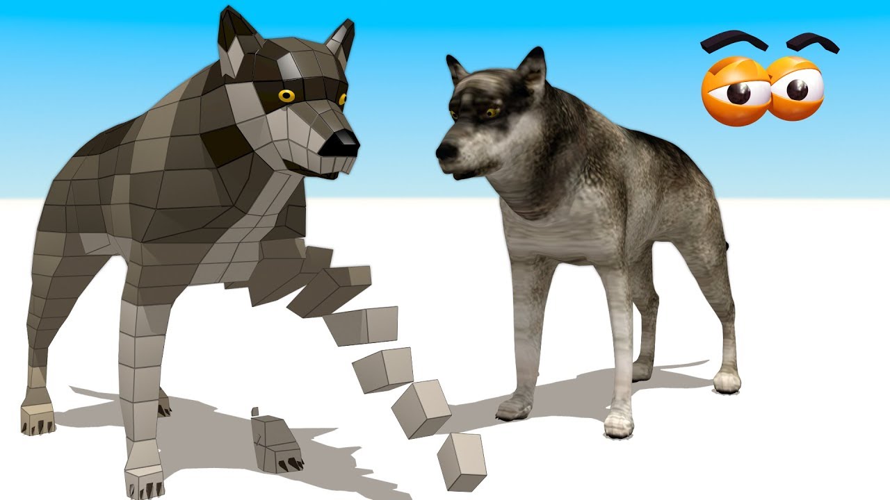 CUBE BUILDER for KIDS (HD) - Build a Wolf for Children - AApV - YouTube