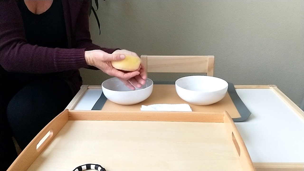 Squeezing a sponge - Montessori Curriculum with Ashley Gale - YouTube