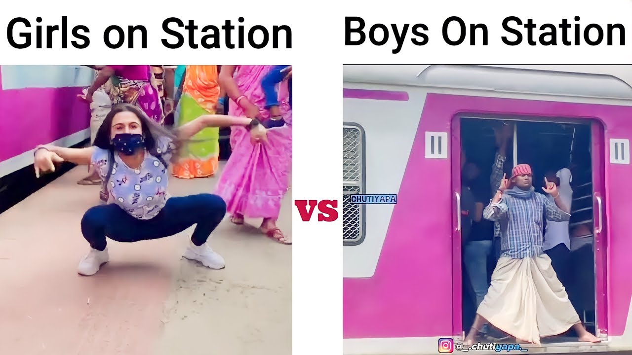 Girls on 🚂 Station VS Boys on 🚂 station😁😁 #tubelightmemes #girlsvsboys ...