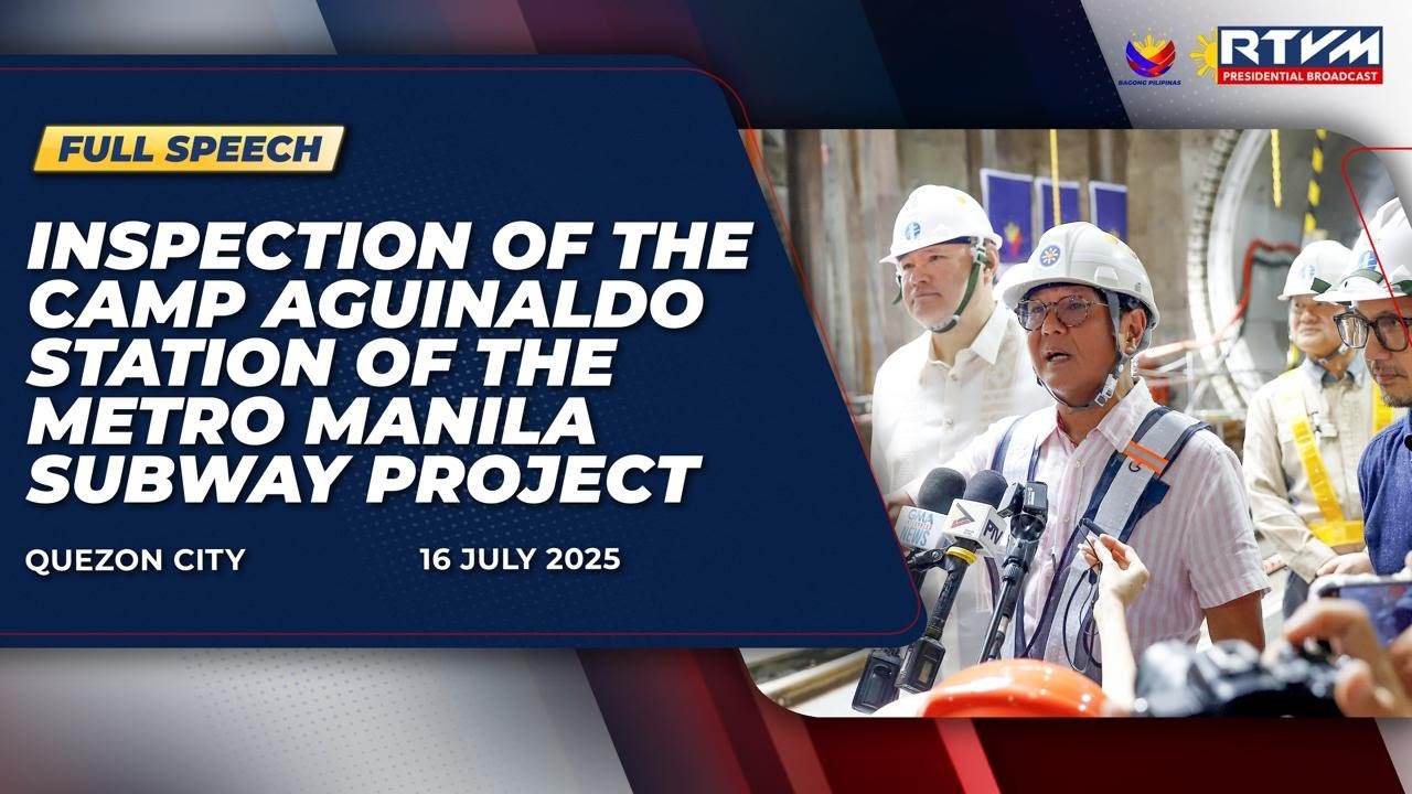 Inspection of the Camp Aguinaldo Station of the Metro Manila Subway ...