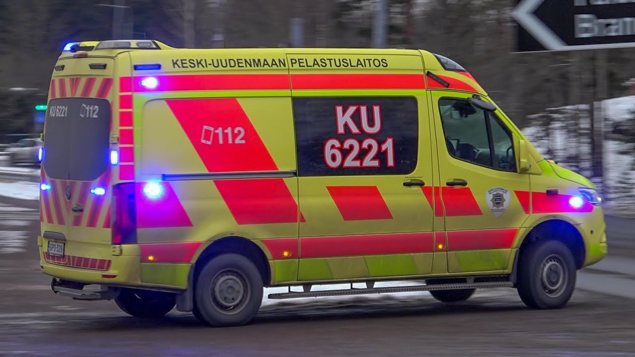 Vantaankoski Fire Station Ambulance & Engine responding, Vantaa 2024 - YouTube