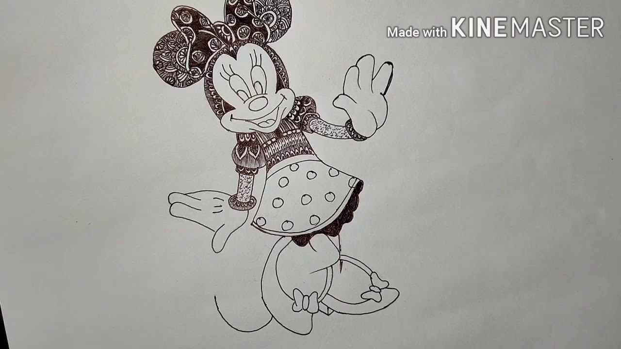 DIY WALL DECORATION - MANDALA ART (minnie mouse) - YouTube