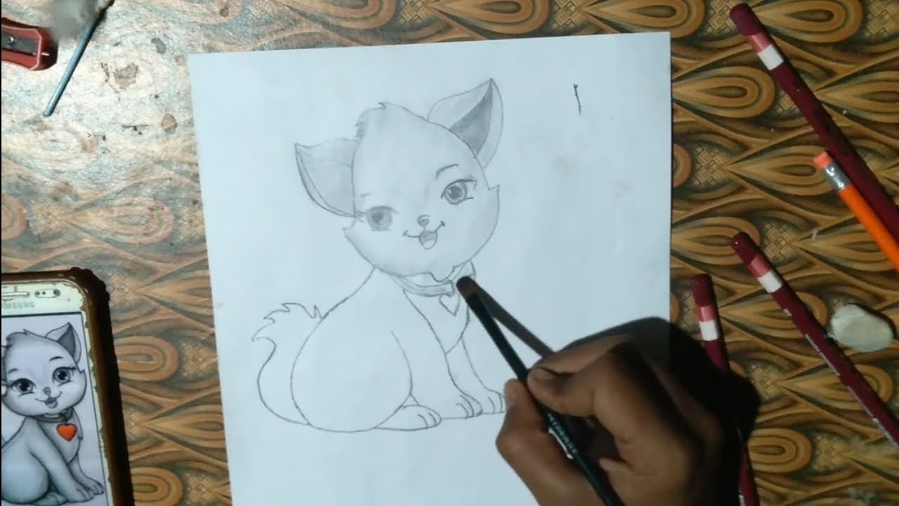 how to draw cat drawing easy cat ka drawing kese banaye#foryou#drawing ...