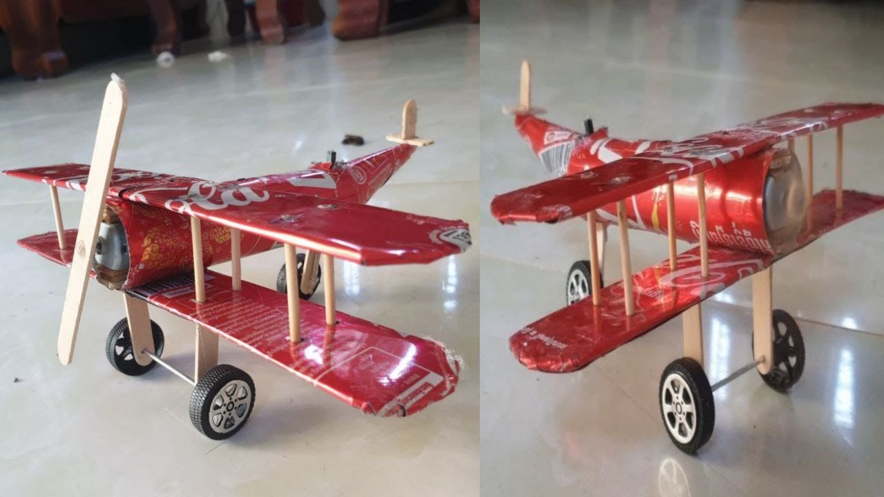 How To Make RC Trainer Airplane With Coca Cola cans. DIY Model Airplane ...