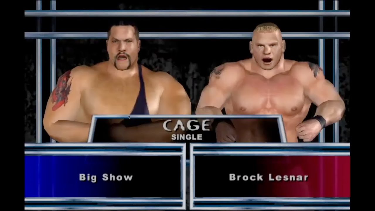 💥Big Show vs Brock Lesnar CAGE Match | Brutal PS2 Fight You Can’t Miss ...