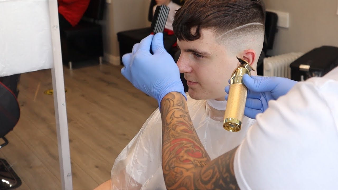 blurry drop fade with line - stylist tutorial SQ_BARBER# - YouTube