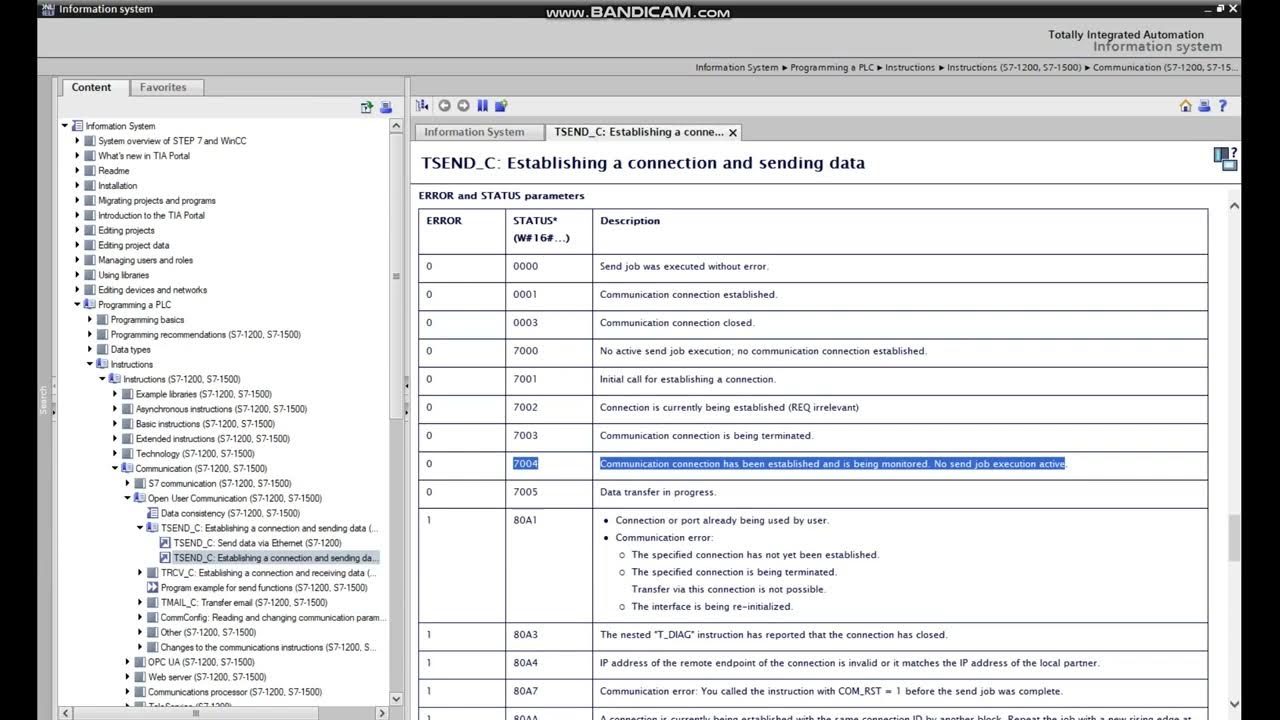#Siemens TIA portal TSEND_C and TRCV_C instructions for open user ...
