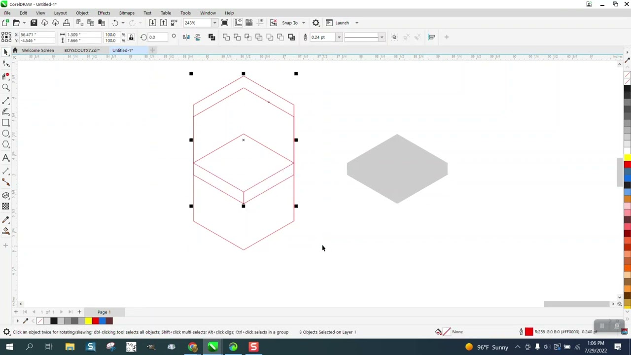 Corel Draw Tips & Trick Draw this Pattern with Squares 2 ways - YouTube