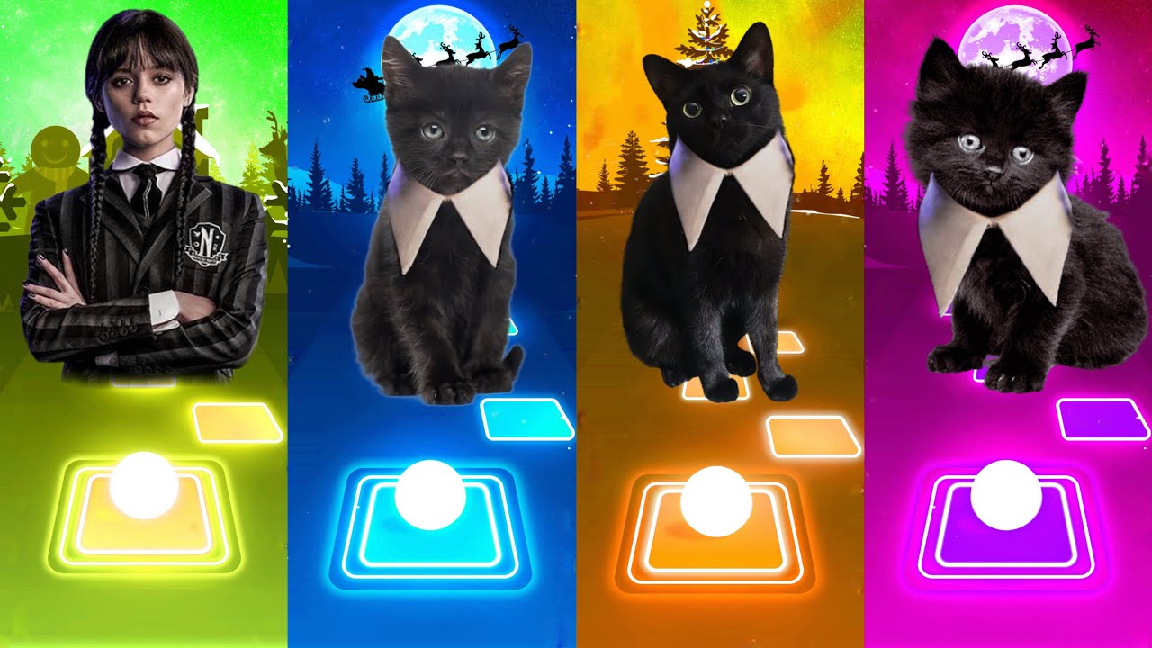 Wednesday vs Cute Cats in Tiles Hop EDM RUSH - YouTube