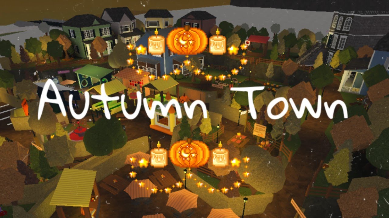 Bloxburg autumn town tour - YouTube
