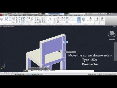 AUTOCAD 3D - SIMPLE 3D CHAIR - TUTORIAL 04 - YouTube