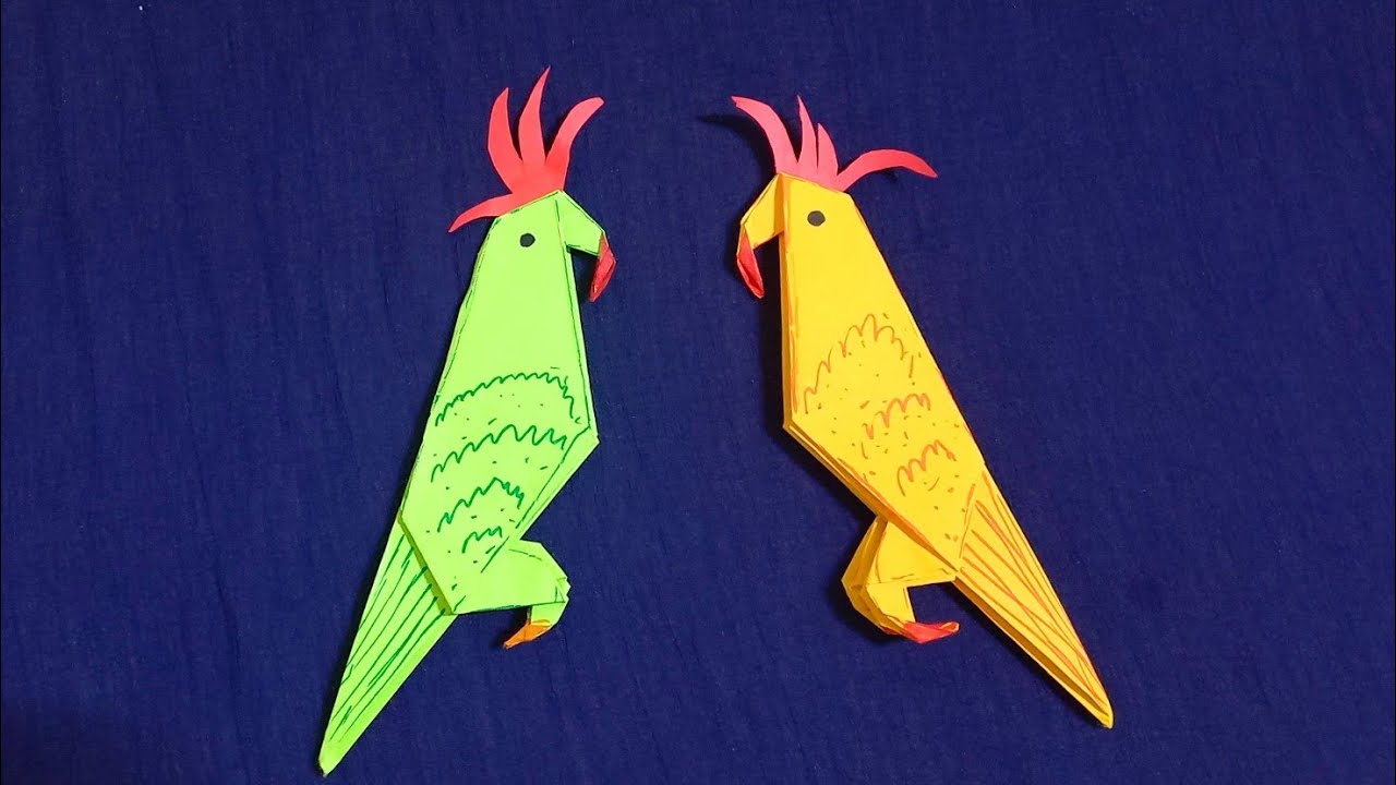 How to make easy paper parrots 🦜/origami parrots/5 minutes easy paper ...
