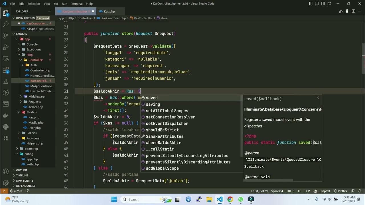 Laravel #18 Refactor Kode untuk Saldo Akhir - YouTube
