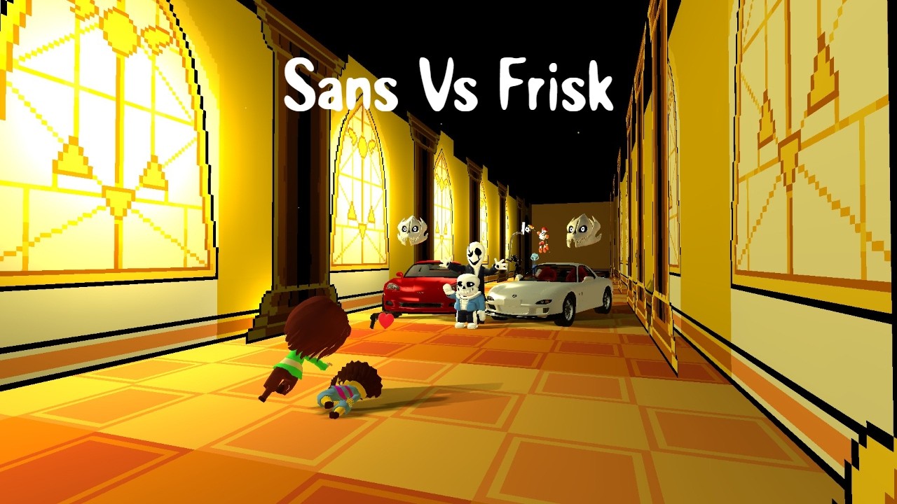 sans vs frisk battle made in my basement! - YouTube