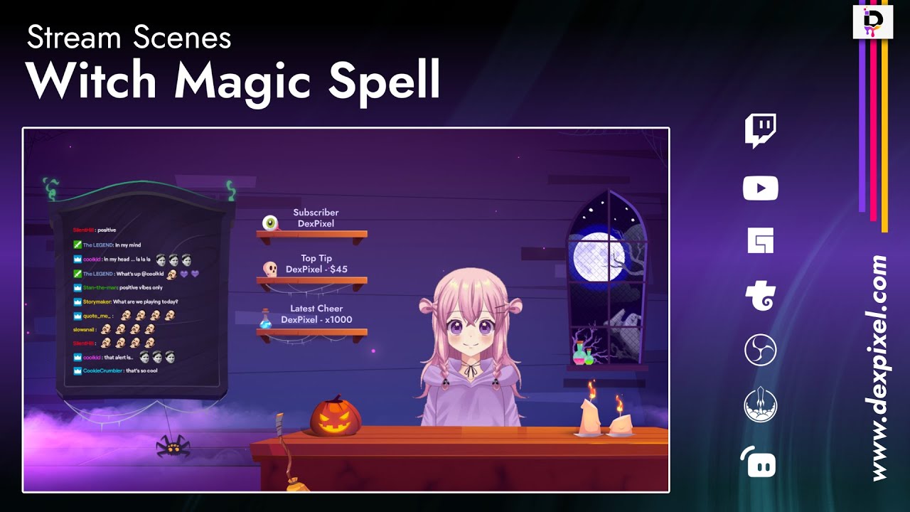 Halloween Vtuber Room - Witch Magic Spells Stream Decoration Twitch or Youtube - YouTube