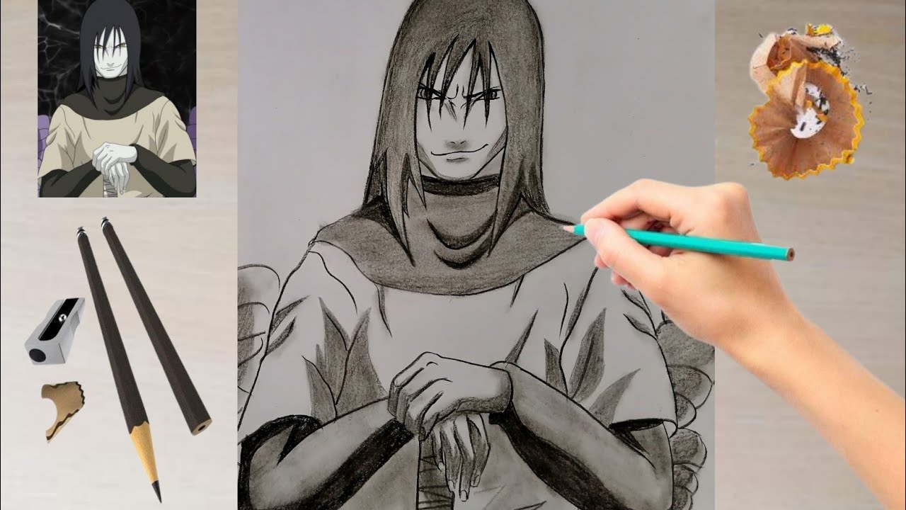 how to draw orochimaru (naruto) step by step || easy drawing for ...