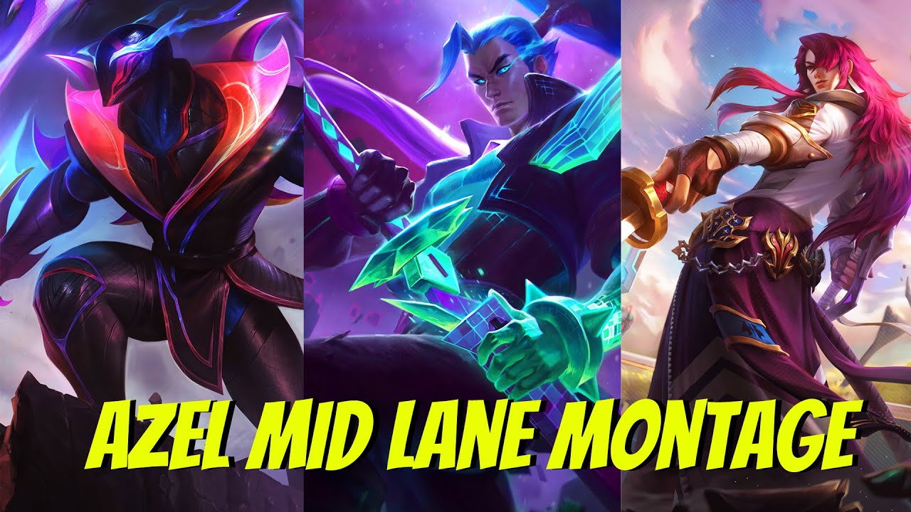 SATISFYING 200IQ OUTPLAYS - AZEL HIGH ELO MID LANE MONTAGE 2 - YouTube
