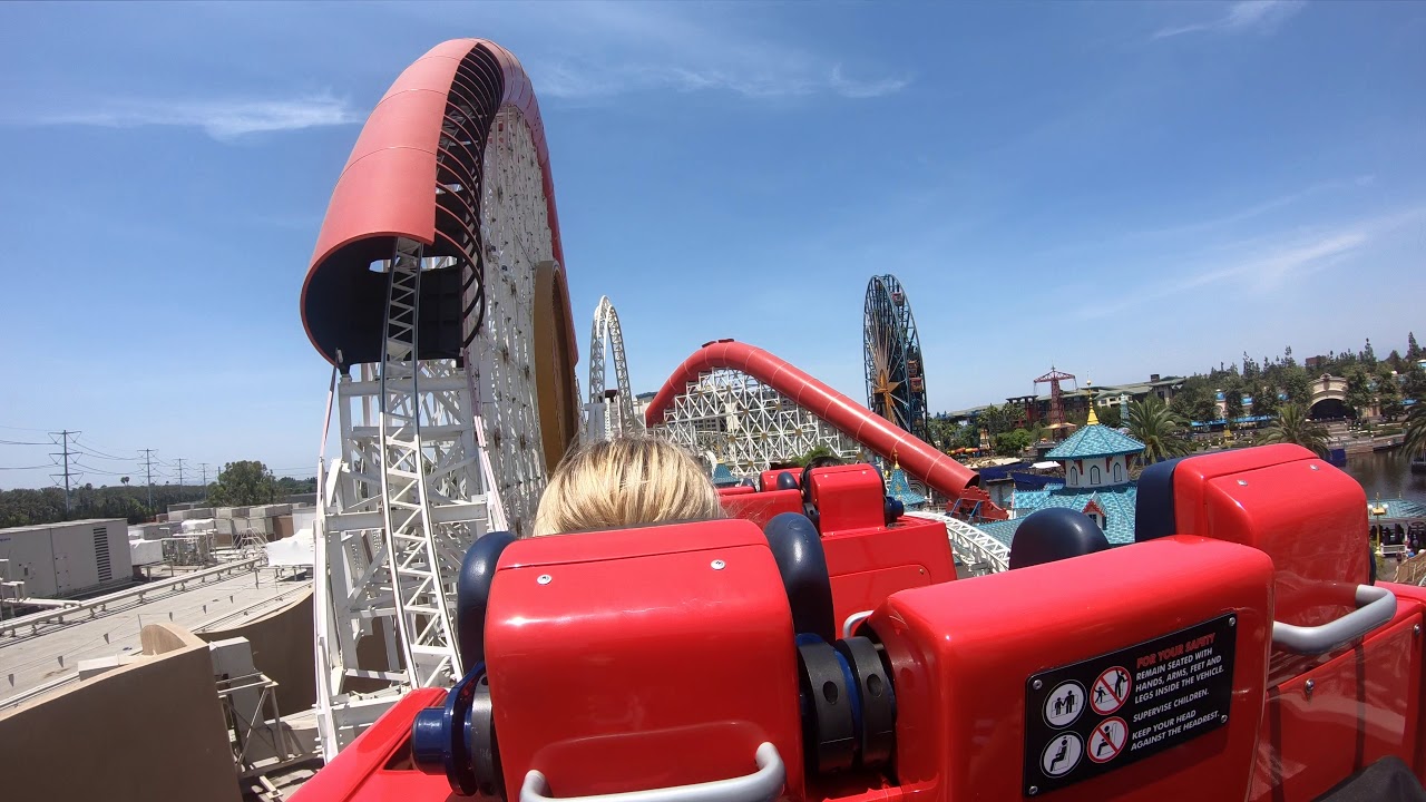 PIXAR PIER INCREDICOASTER POV Ride - 4K! - YouTube