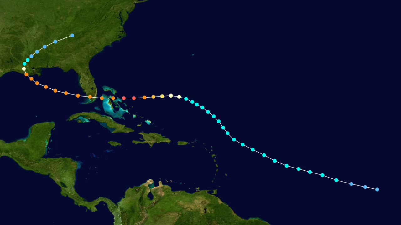 The track of Hurricane Andrew (1992) - YouTube