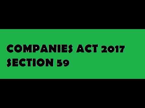 COMPANIES ACT 2017 SECTION 59 - YouTube