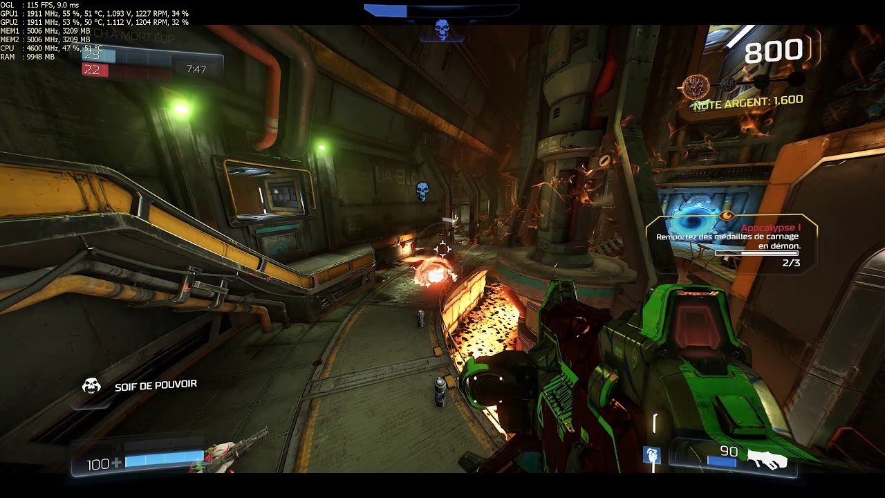 DOOM Multiplayer (PC Gaming) : Team Deathmatch / "Heatwave" map / SLI GTX 1080 / 1440p - YouTube