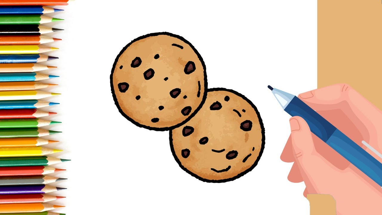 How to Draw easy Choco chip Cookies - YouTube