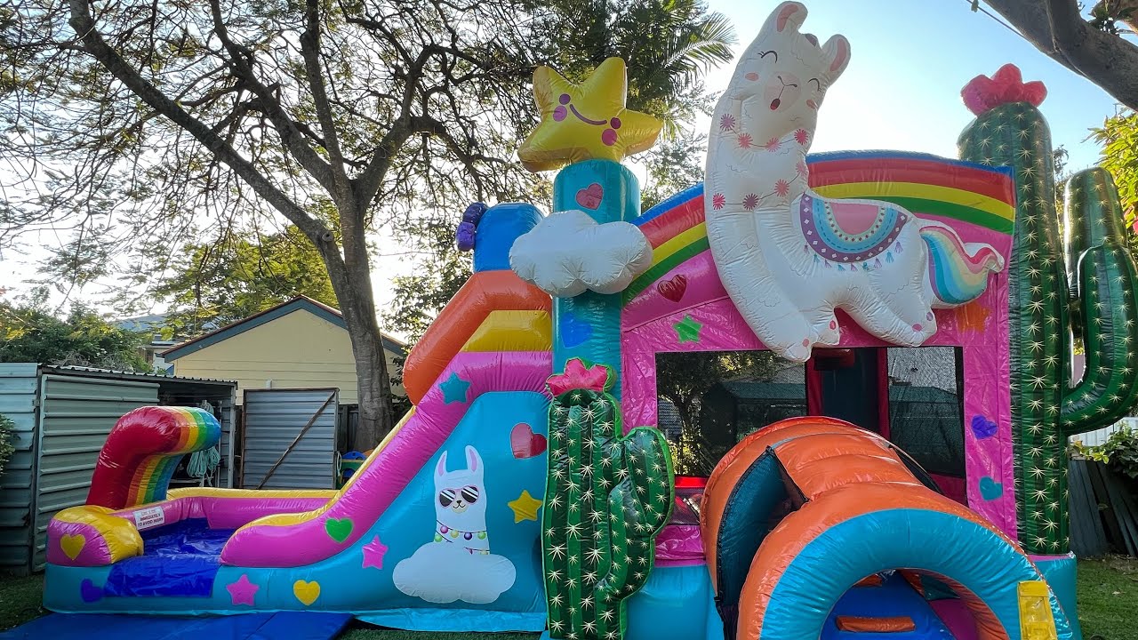 🌈 3D Leaping Llama jumping castle hire Brisbane - Bouncy Giggles - YouTube