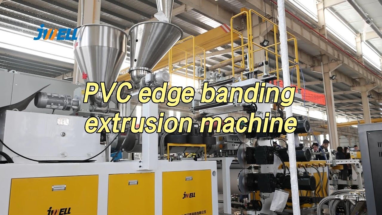 PVC edge banding extrusion machine // Jwell Plastic Extrusion Making ...