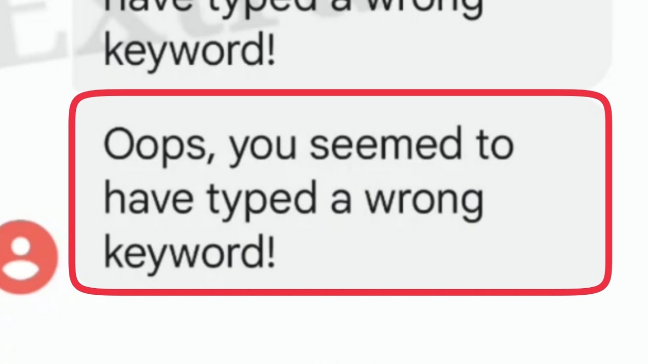 PORT Code Message Fix Oops, You seemed to have typed a wrong keyword Problem Solve - YouTube