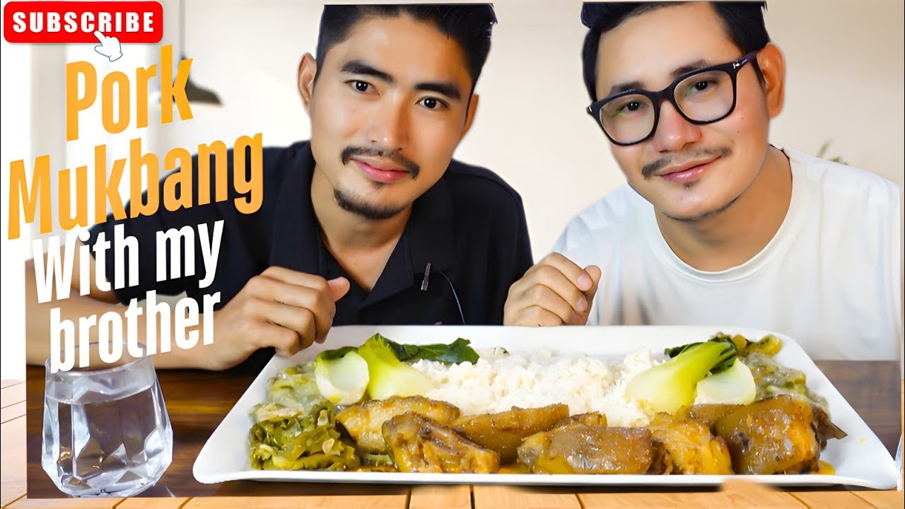 Pork mukbang | Dinner with my brother #mukbang - YouTube