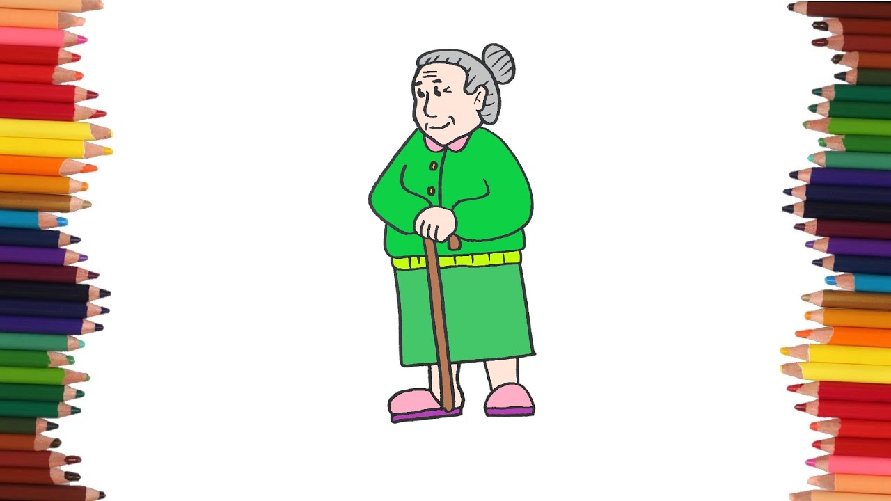How to draw AN OLD WOMAN - YouTube