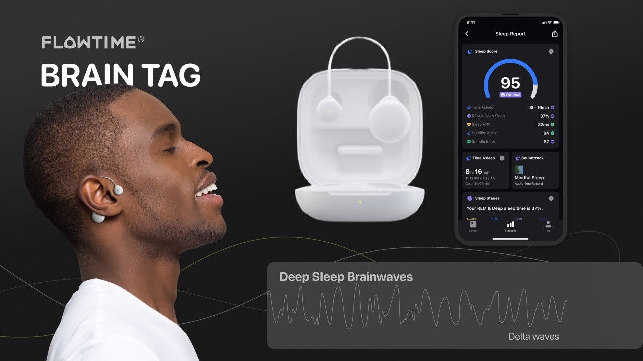 Flowtime Brain Tag: Have EEG-based Sleep Tracking & Biofeedback Brain Training at Home - YouTube