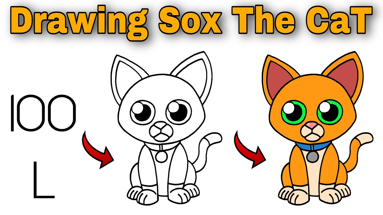 How To Draw Sox The Cat. - YouTube