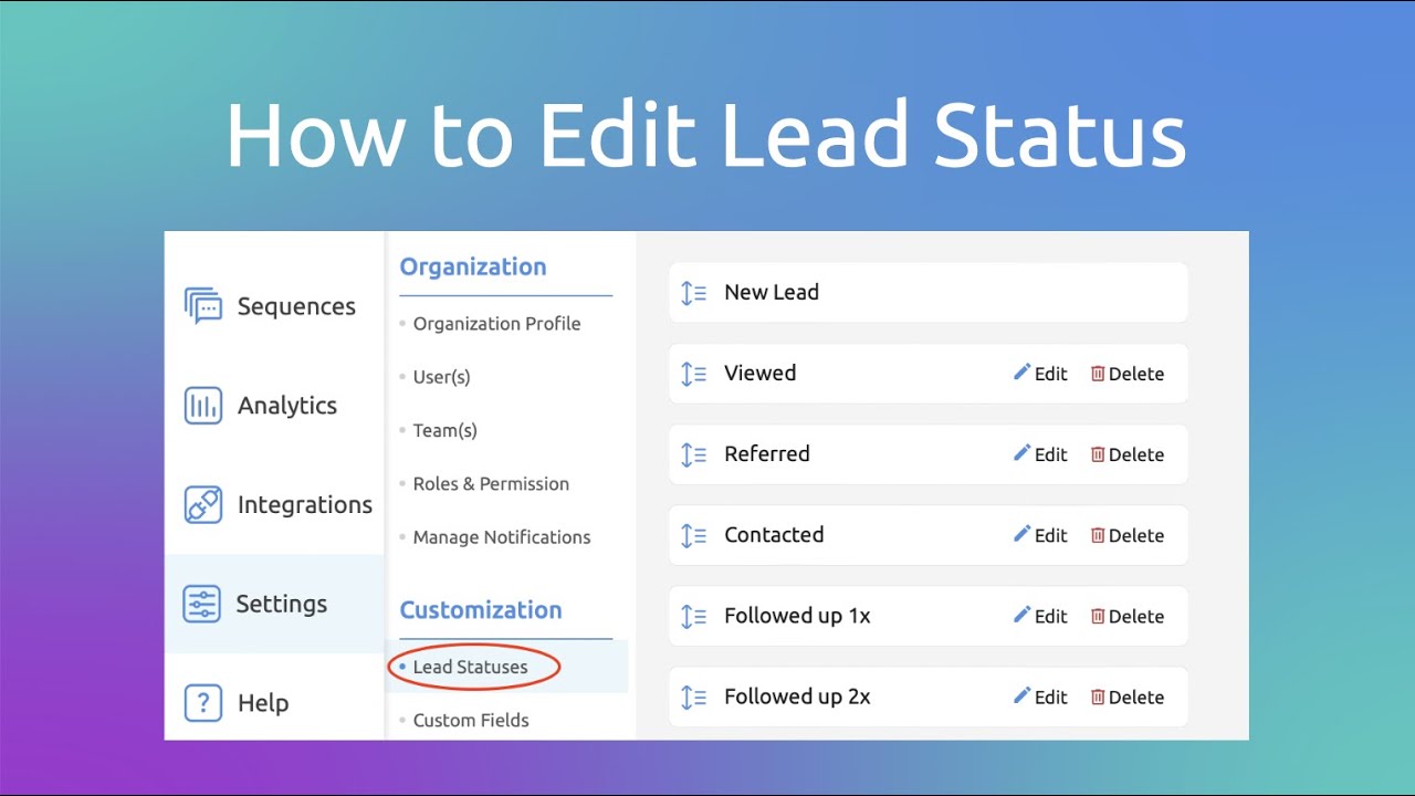 Editing Lead Status - YouTube