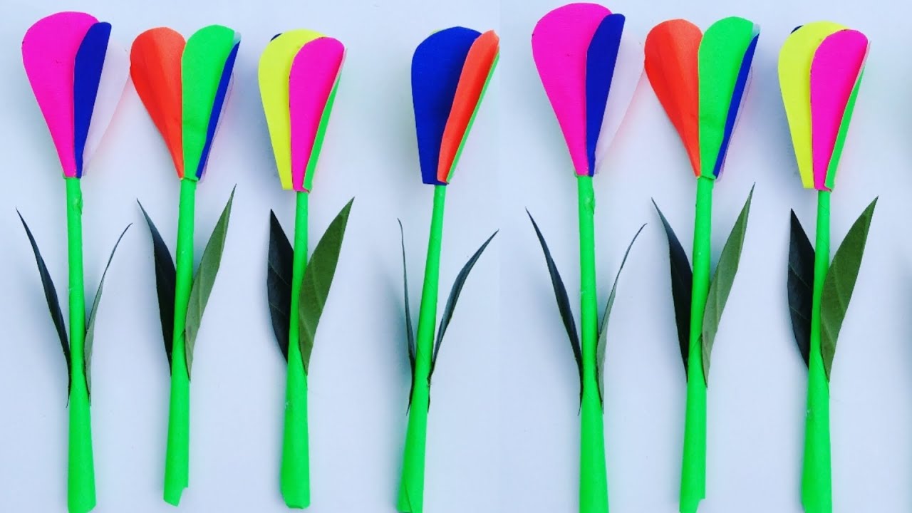 Paper flowers make in home video || how to make paper flowers 🔥🔥 paper ...