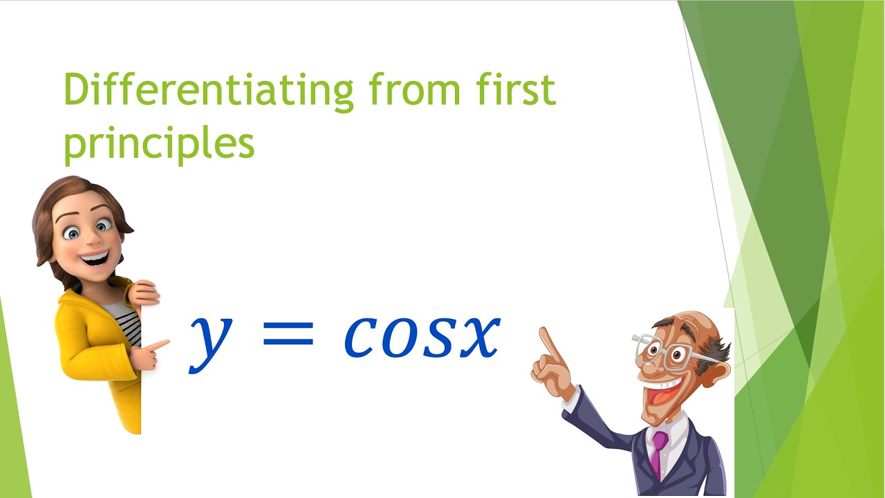 Derivative of cosx from first principles - YouTube