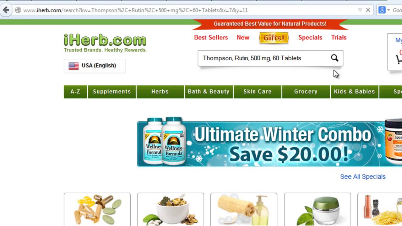 Free: Thompson, Rutin, 500 mg, 60 Tablets - YouTube