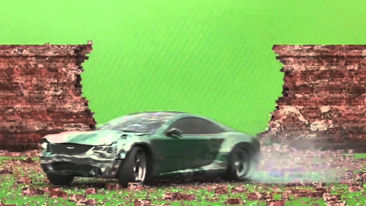 Greenscreen Brick Wall Car Crash HD - YouTube