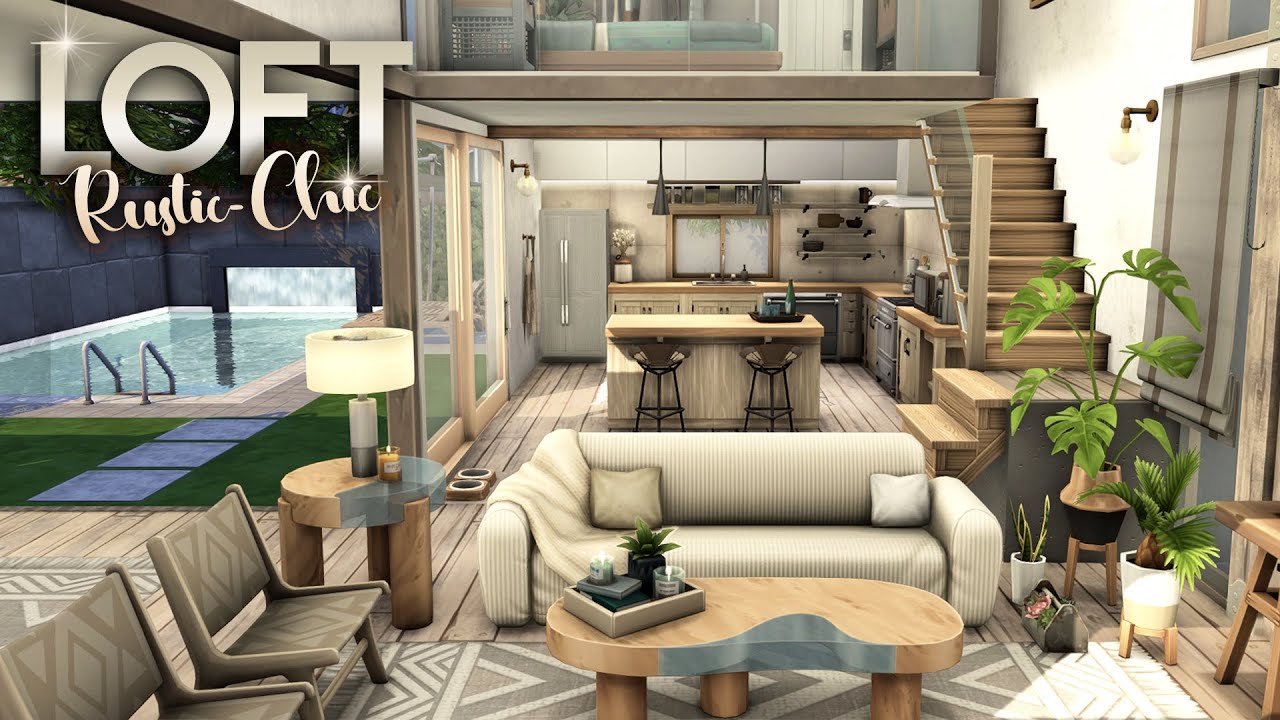 RUSTIC CHIC LOFT | No CC | The Sims 4: Speed Build - YouTube