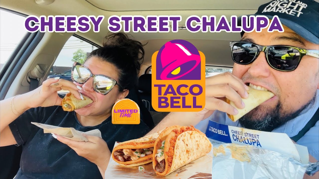 Taco Bell New Cheesy Street Chalupa 🌮 Steak Edition Taste Test Review 👀 ...