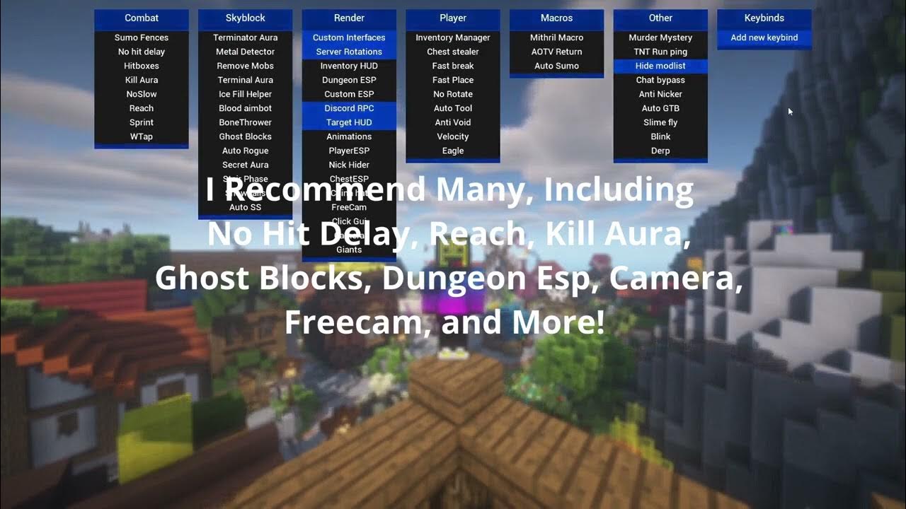= Hypixel Skyblock Oringo Client Mod Showcase - YouTube