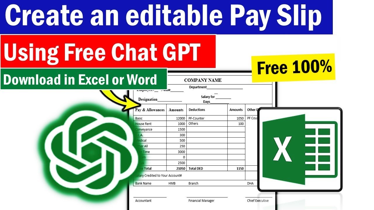 Create a Professional Salary Slip with Chat GPT for free | generate Pay ...
