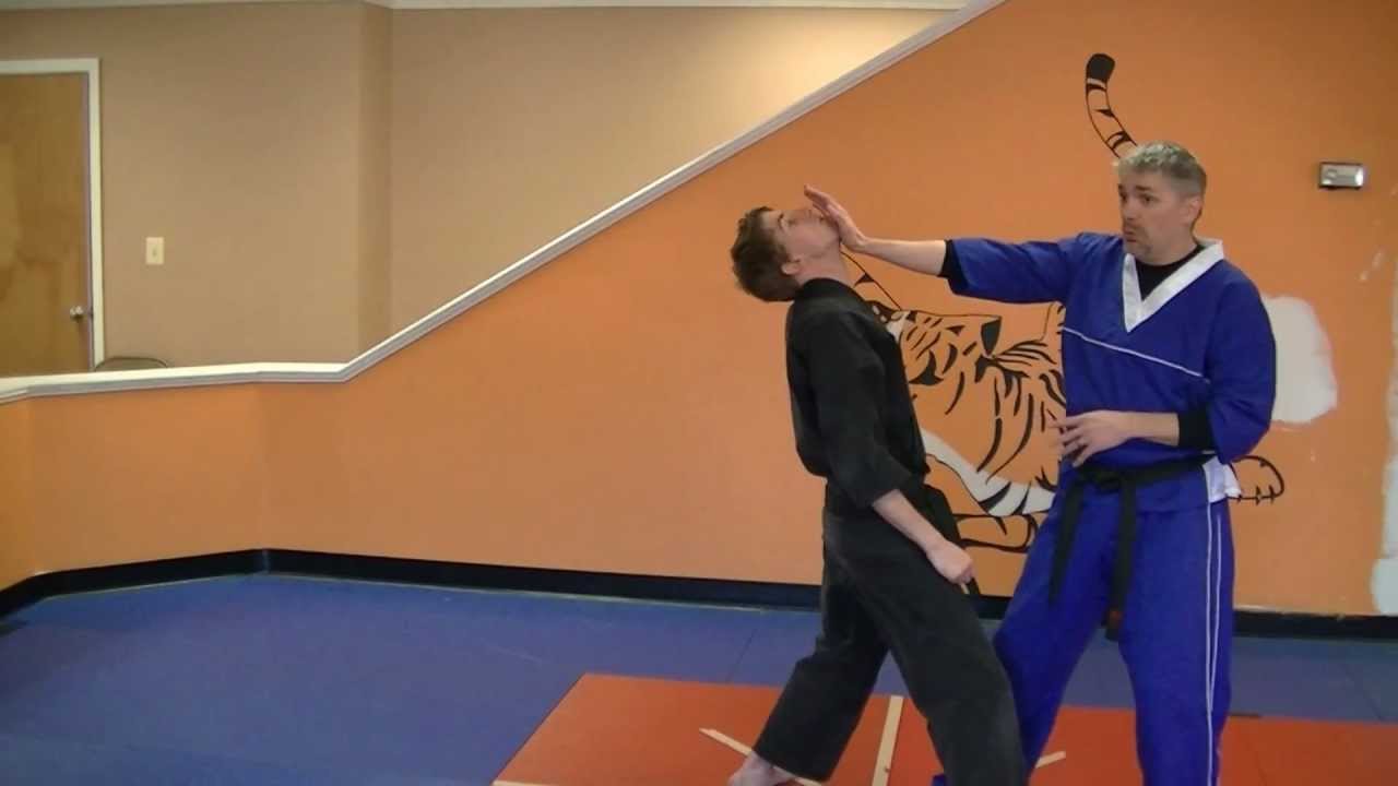 Thrusting Salute with extension - Kenpo self defense technique for a ...