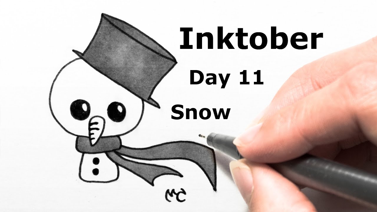 🎵 Snow - Inktober Ink Art Challenge 2019 Day 11 Speed Drawing - YouTube