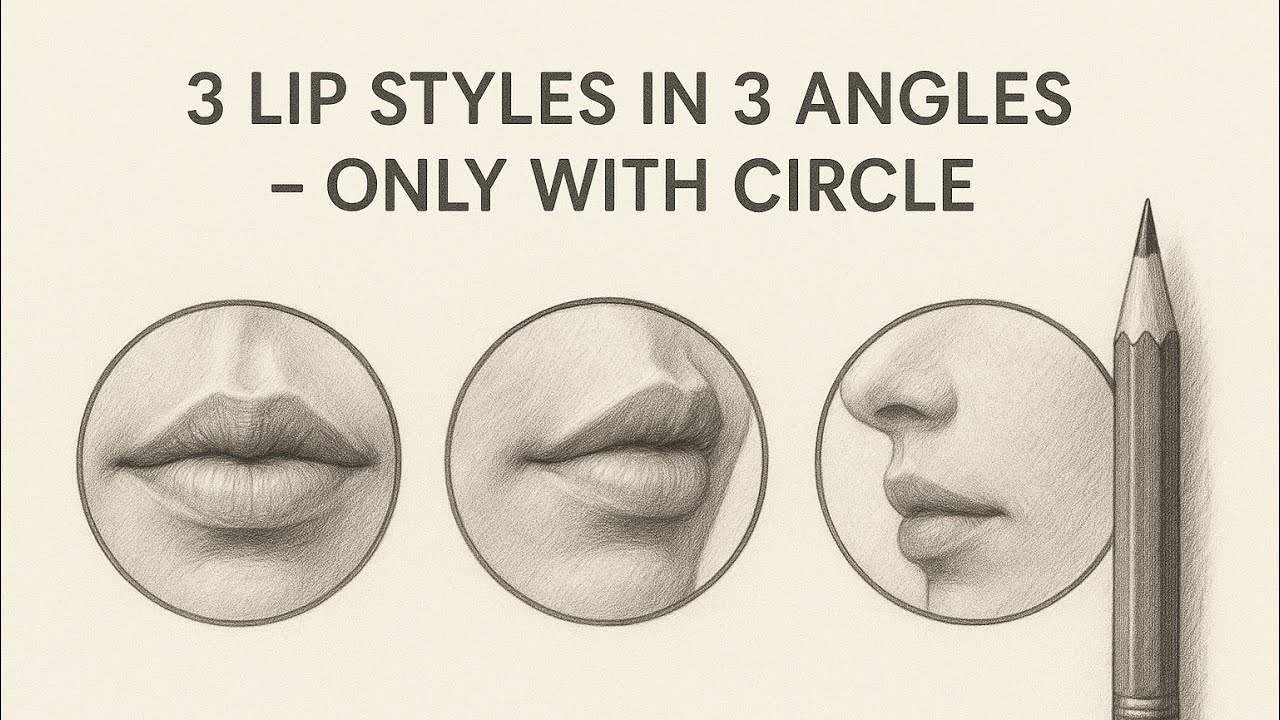 Draw 3 Lip Angles Using Only ONE Circle! ( beginner-friendly) - YouTube
