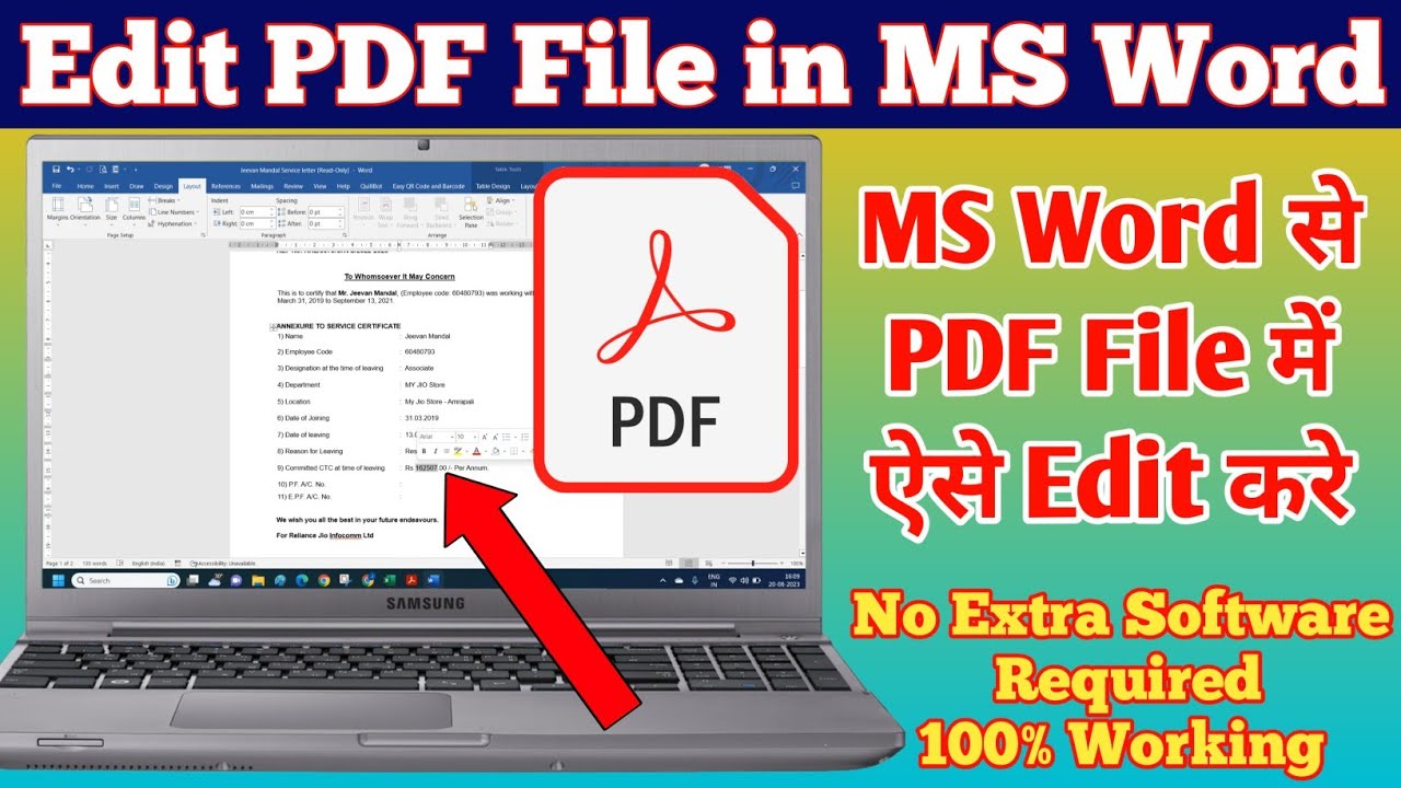 How to Edit PDF File in MS Word - No Extra Software Required - YouTube