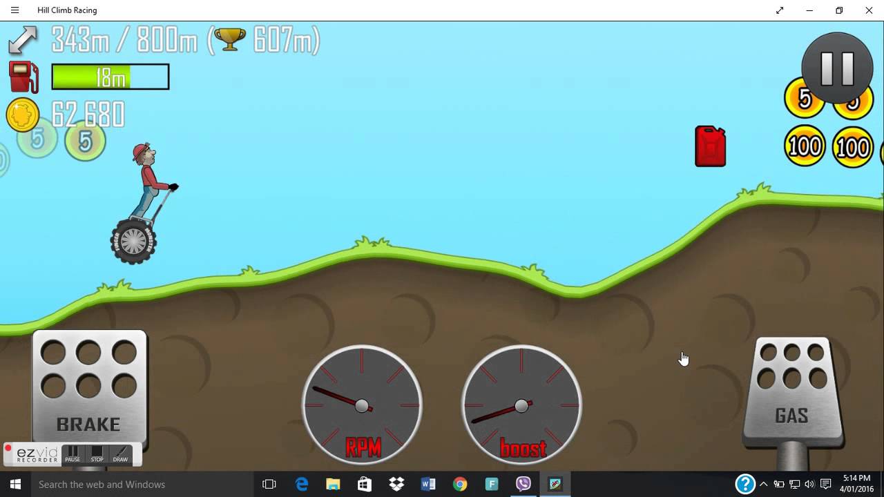 Hill Climb Racing- One Wheeler on the countryside. - YouTube